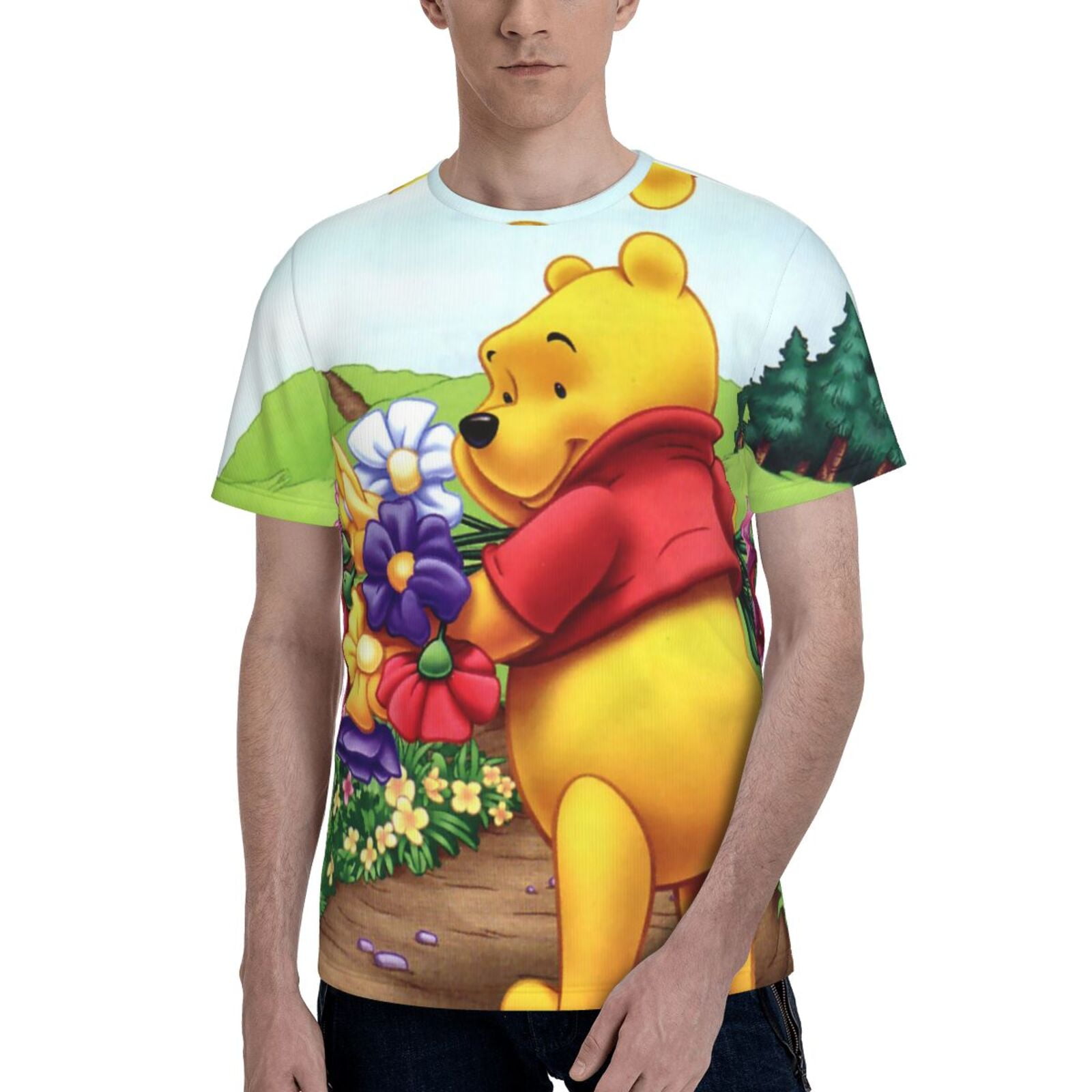 Winnie Mens 3d Graphic Print Shirts Casual Short Sleeve Tee Shirts - Walmart.com