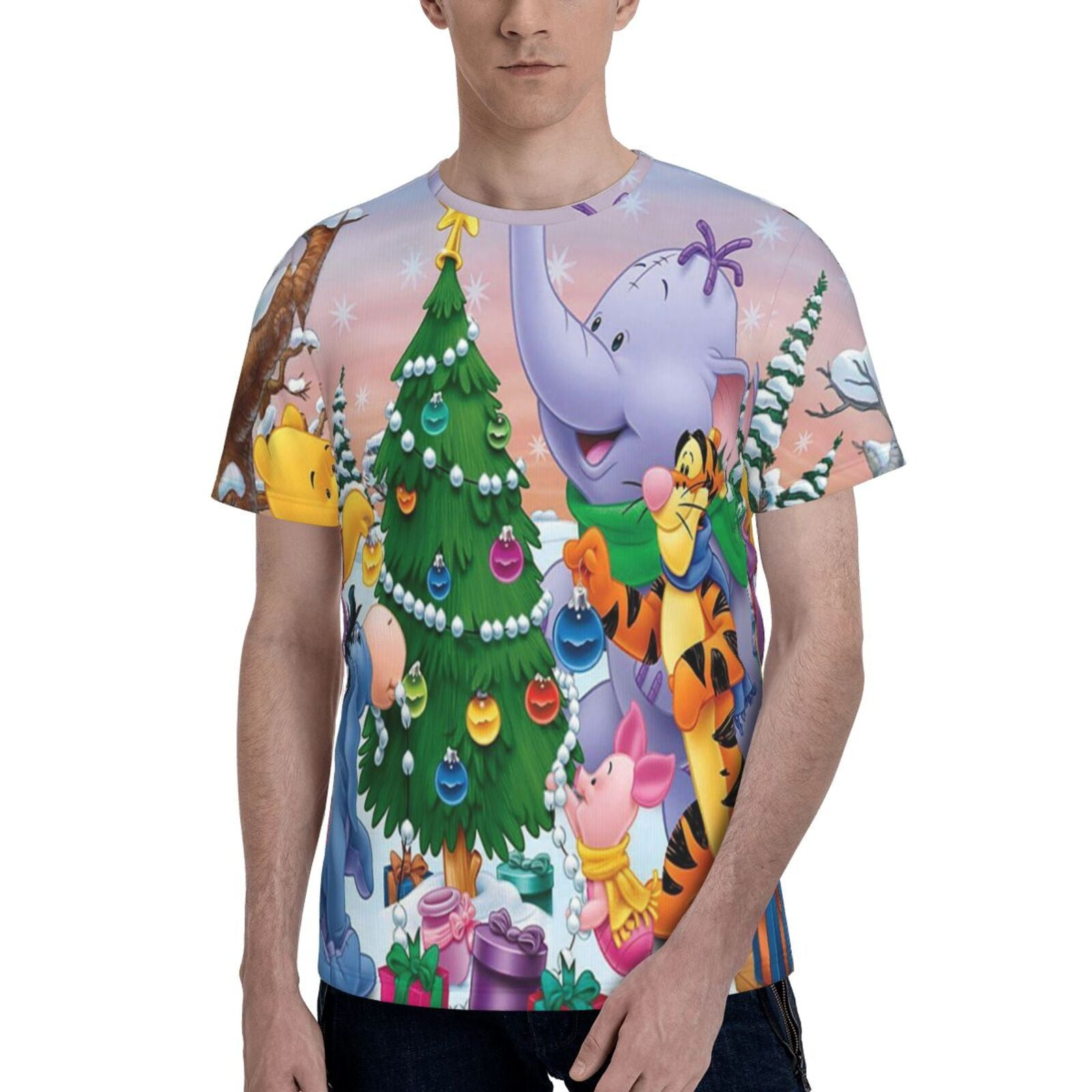 Winnie Mens 3d Graphic Print Shirts Casual Short Sleeve Tee Shirts - Walmart.com