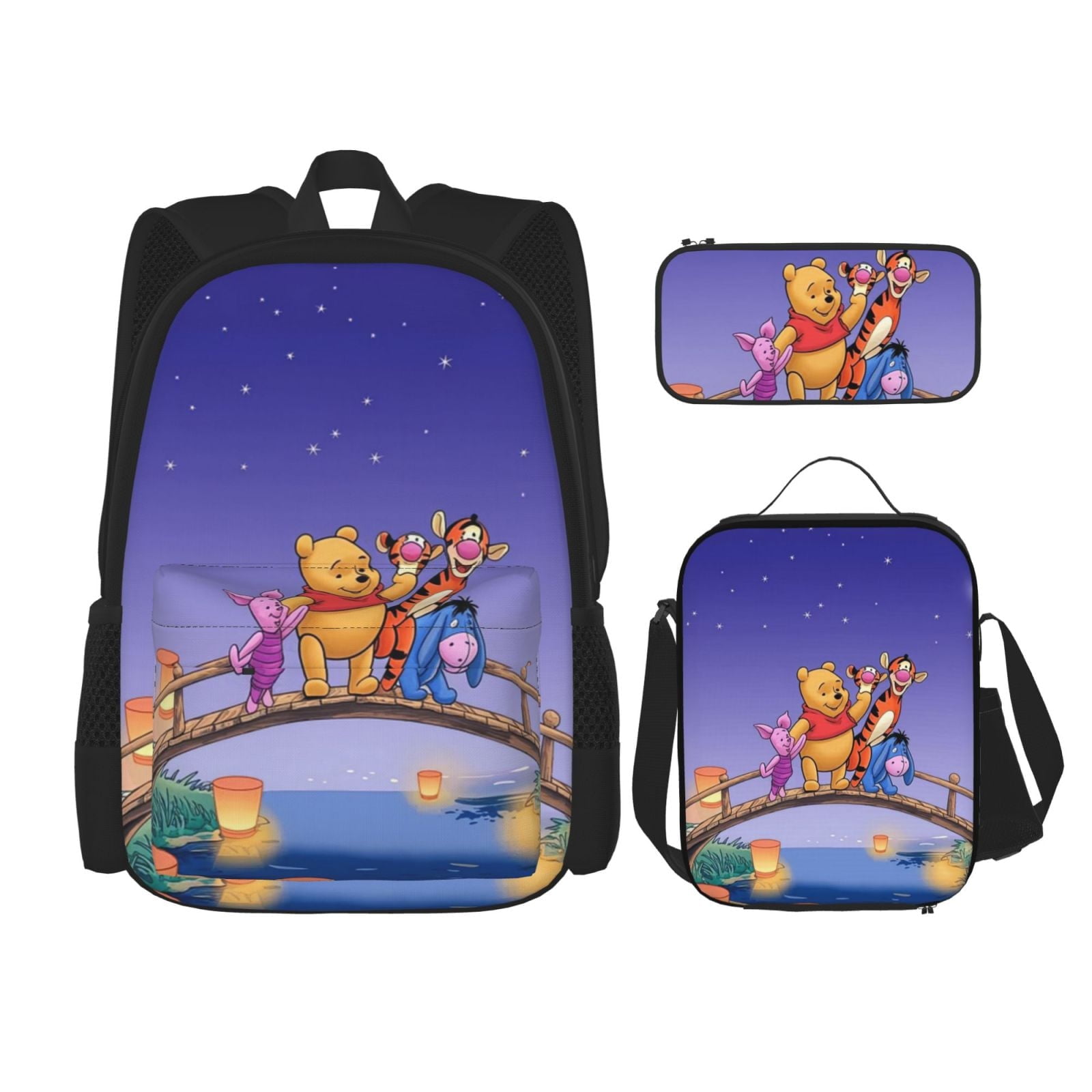 Winnie Po-oh Backpack 3 Piece Set Multifunctional Laptop Bag Anime ...