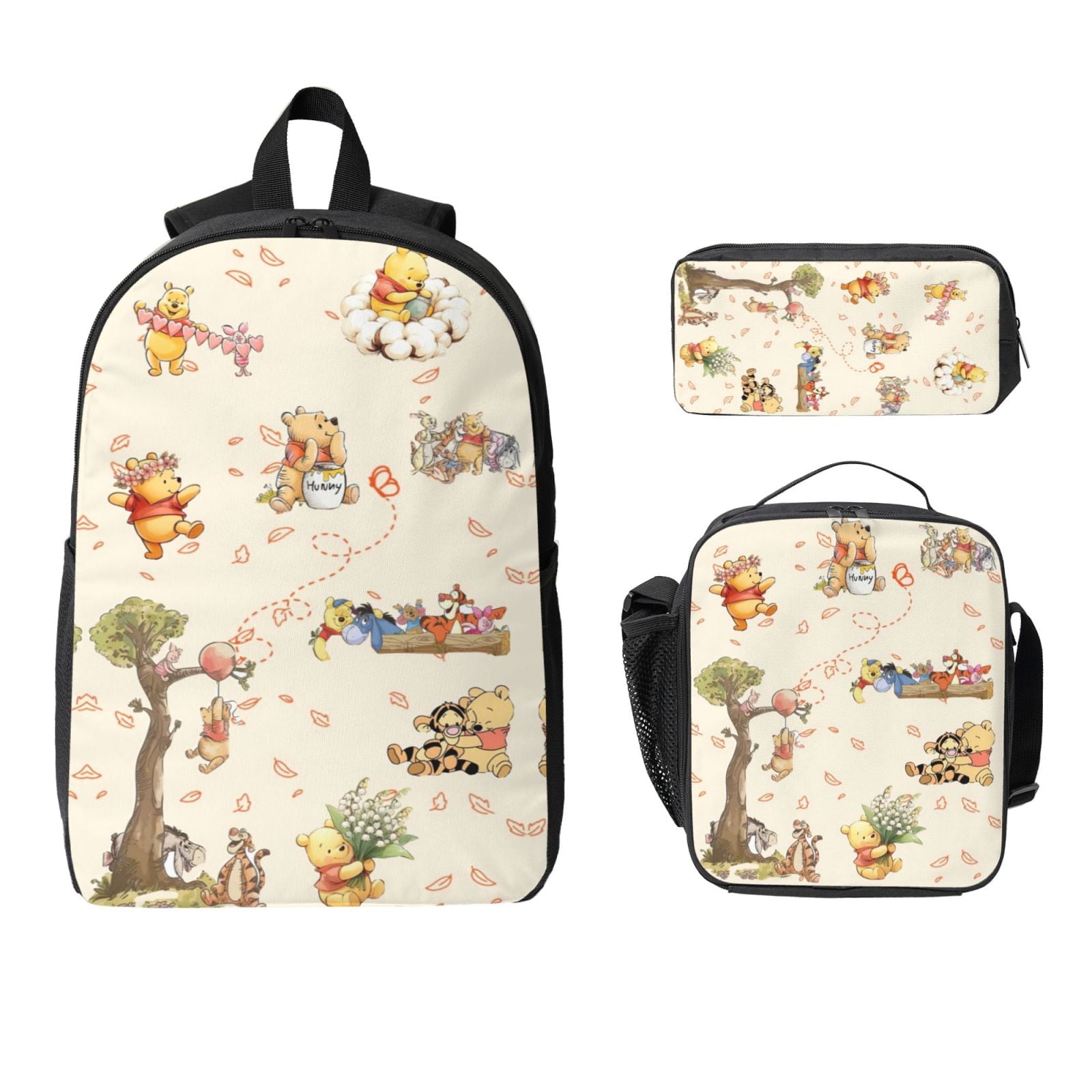Winnie Po-oh Backpack 3 Piece Set Multifunctional Laptop Bag Anime ...