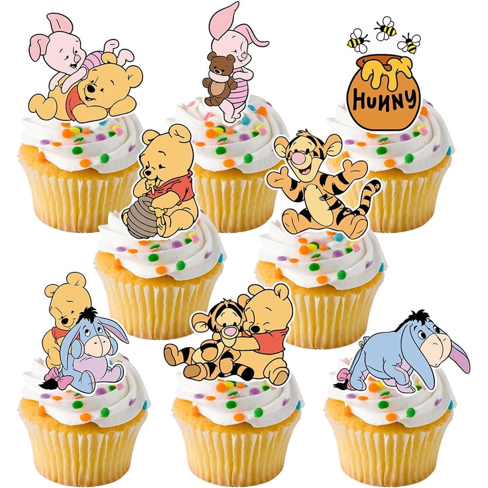 Winnie Pooh Cake Toppers Cupcake Toppers 24PCS, Birthday Party ...