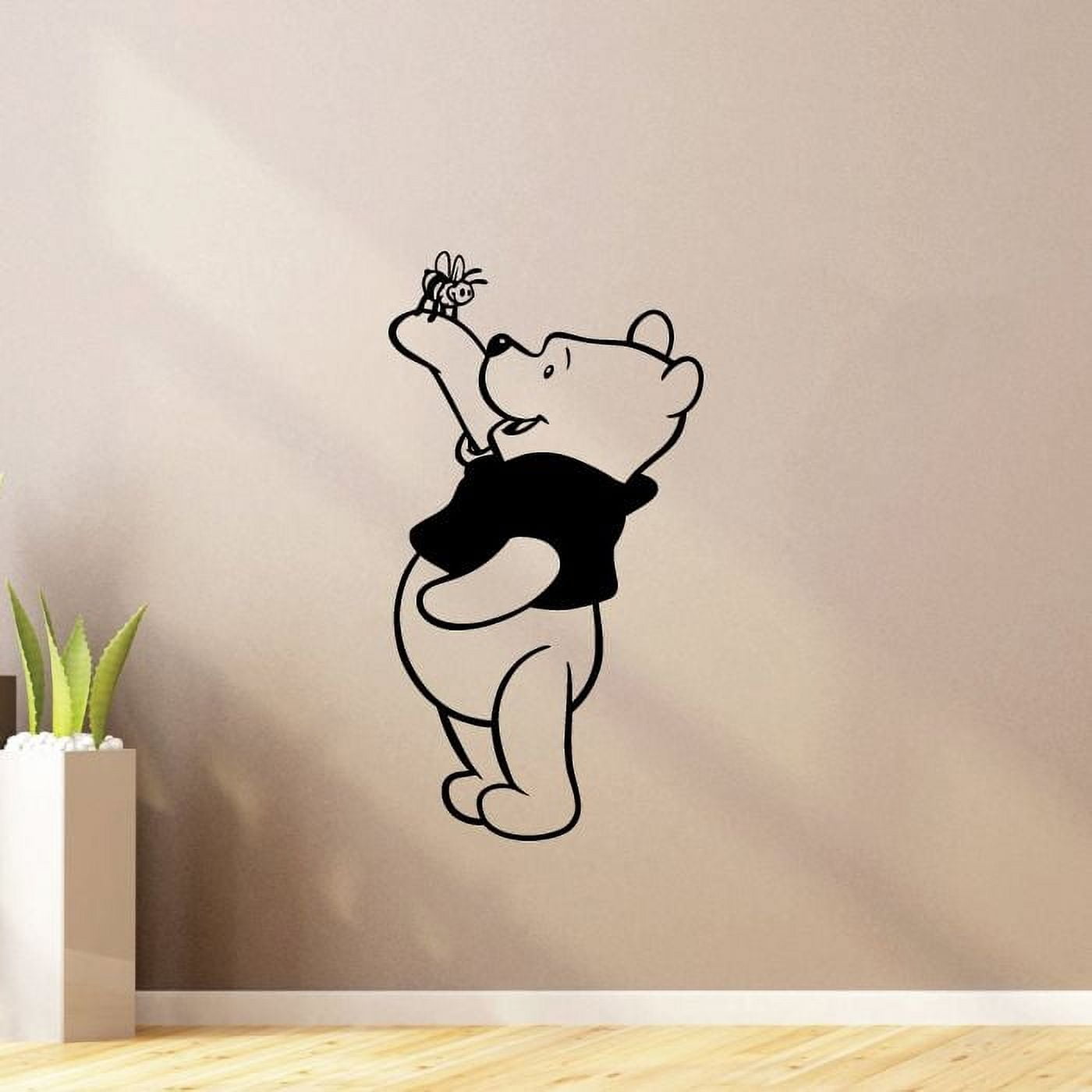 Winnie The Pooh Cute Pooh And Bee Drawing Art Vinyl Wall Decal Wall Art ...
