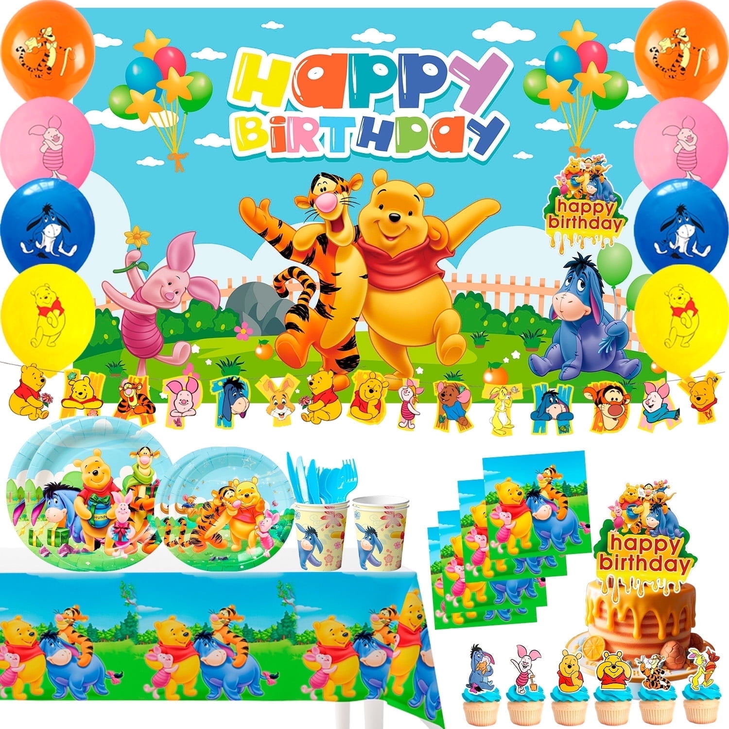 Winnie Pooh Decorations,112pcsWinnie Pooh Party Decorations & Winnie ...