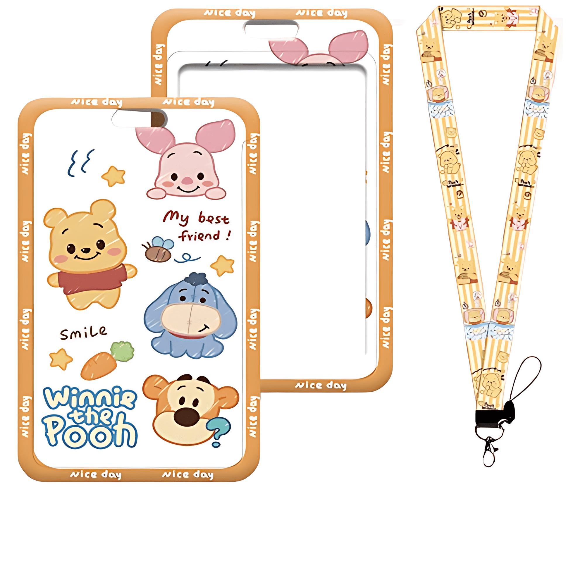 Winnie Pooh Detachable Lanyards for Id Badges Holder, Carabiner Clip ...