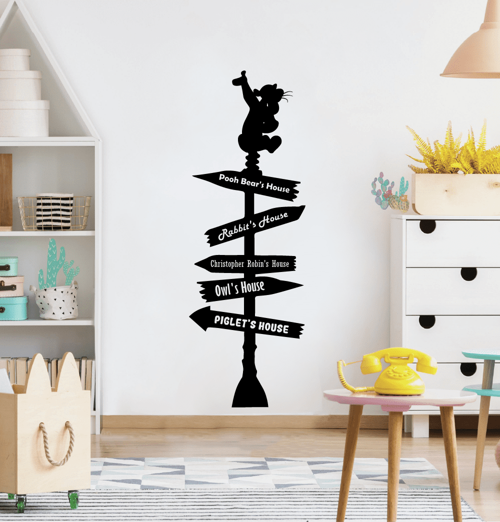 Winnie The Pooh Disney Pathway Signage Fantasy World Wall Sticker Art ...