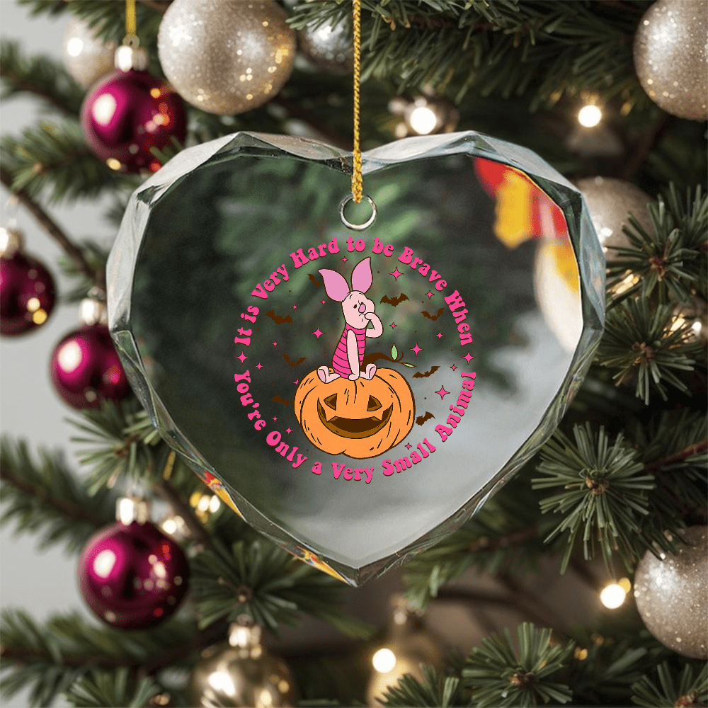 Winnie The Piglet Its Hard To Be Brave Ornament, Hanging Decor, Crystal ...