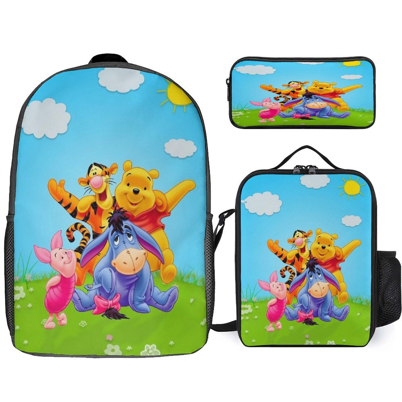 Winnie The Poo Backpack Set Cartoon Bookbag Backpack Cartoon Backpack ...