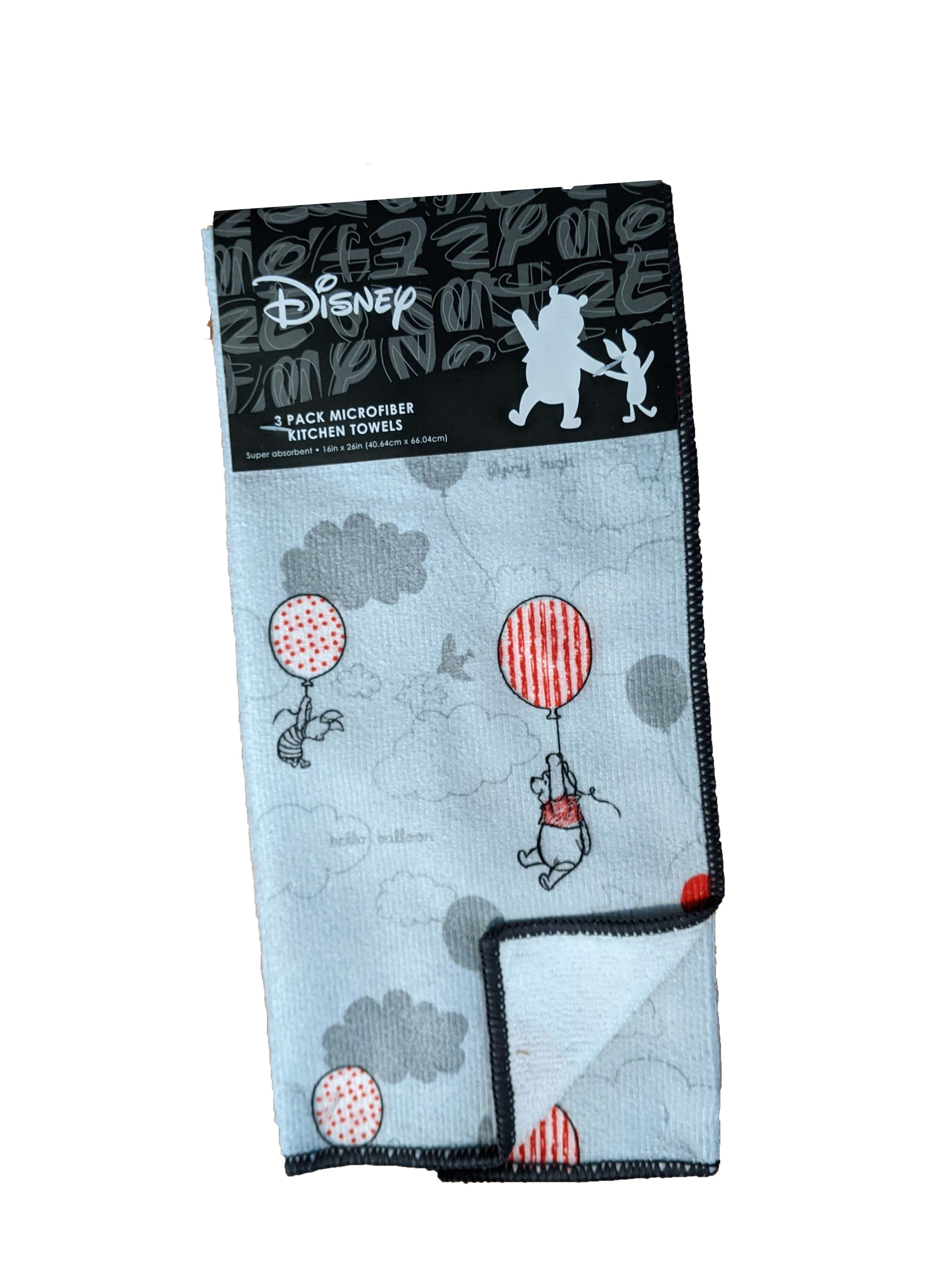 Winnie The Pooh 3 Pack Microfiber Kitchen Towels Grey Red Balloons ...