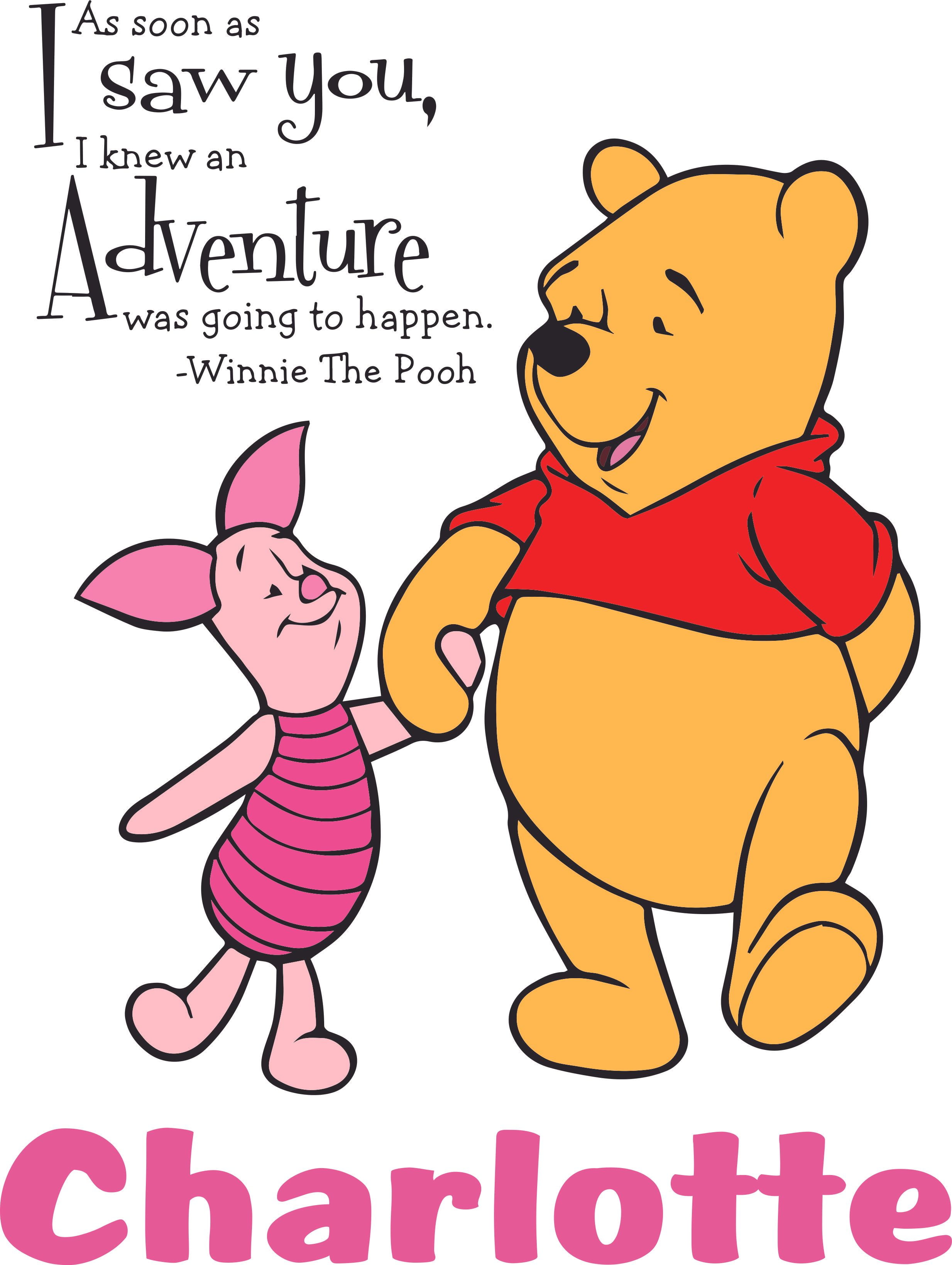 Winnie The Pooh And Piglet Pig Cartoon Customized Wall Decal - Custom ...