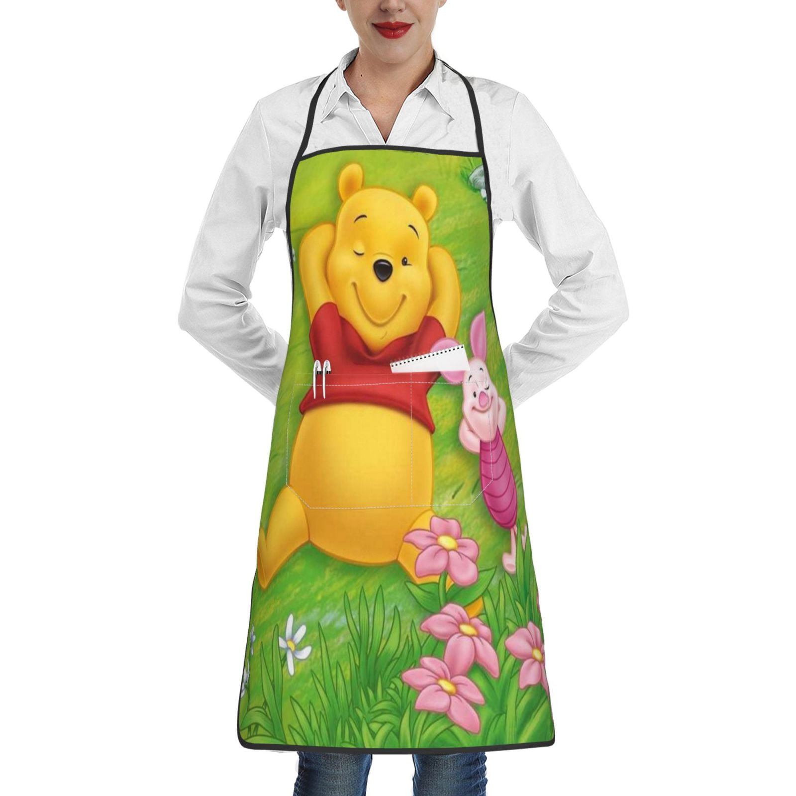 Winnie The Pooh Apron 2 Pockets Adjustable Aprons for Cooking Cleaning ...