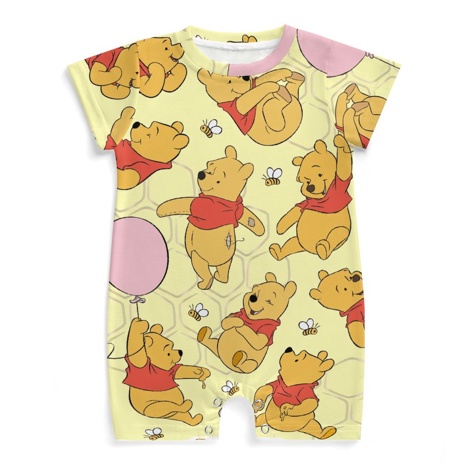 Winnie The Pooh Baby Boy Girl Short Sleeve Romper Clothing Set Print ...