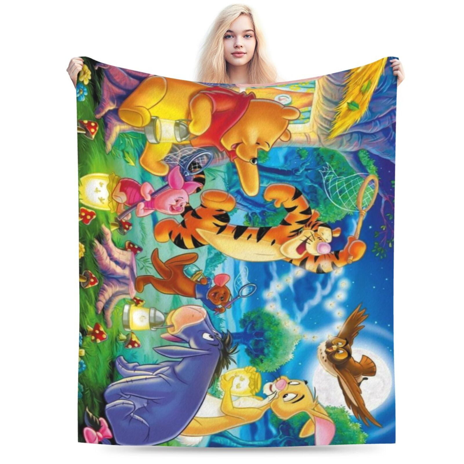 Winnie The Pooh Blanket Super Soft Flannel Blanket Warm Cozy Decorative ...