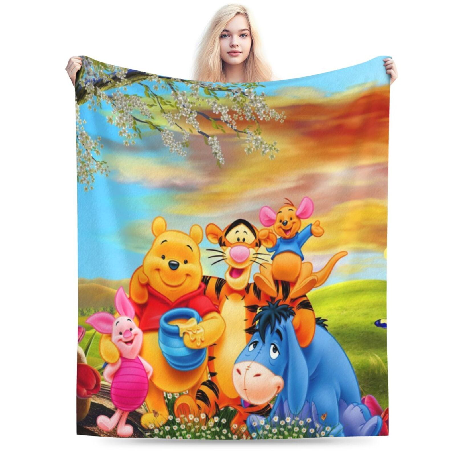 Winnie The Pooh Blanket Super Soft Flannel Blanket Warm Cozy Decorative ...