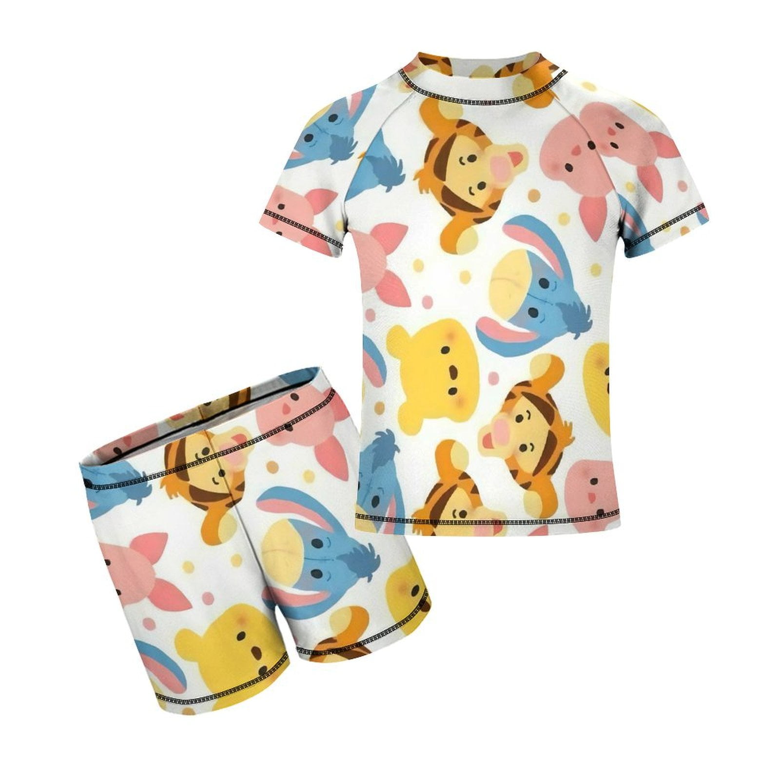 Winnie The Pooh Boys 2 piece swimsuit set short sleeve 6-7Y（110cm ...