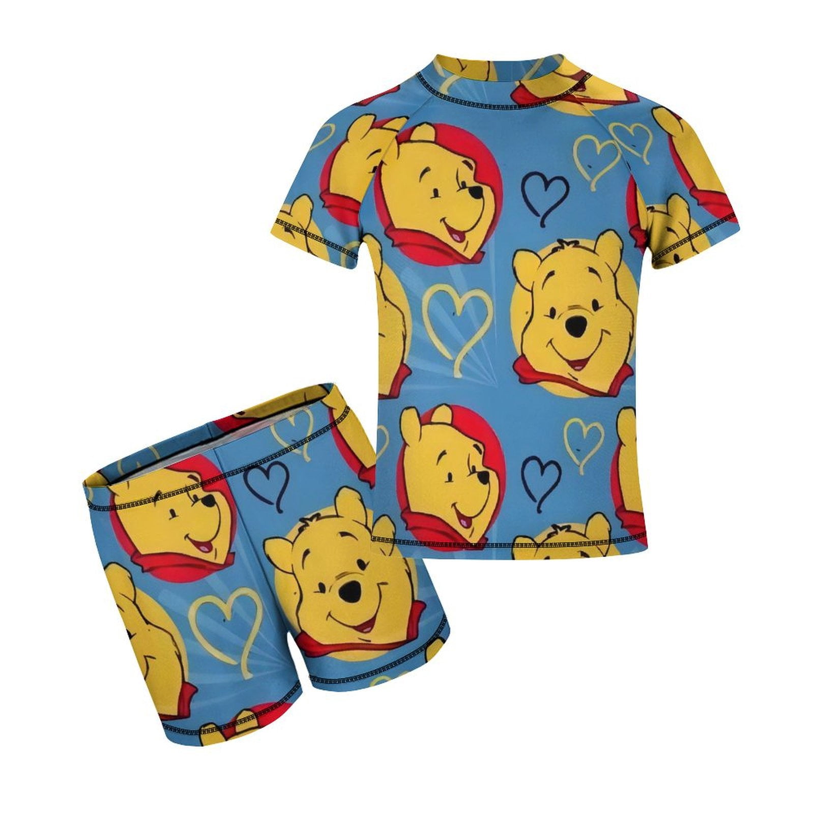 Winnie The Pooh Boys 2 piece swimsuit set short sleeve 7-9Y（120cm ...