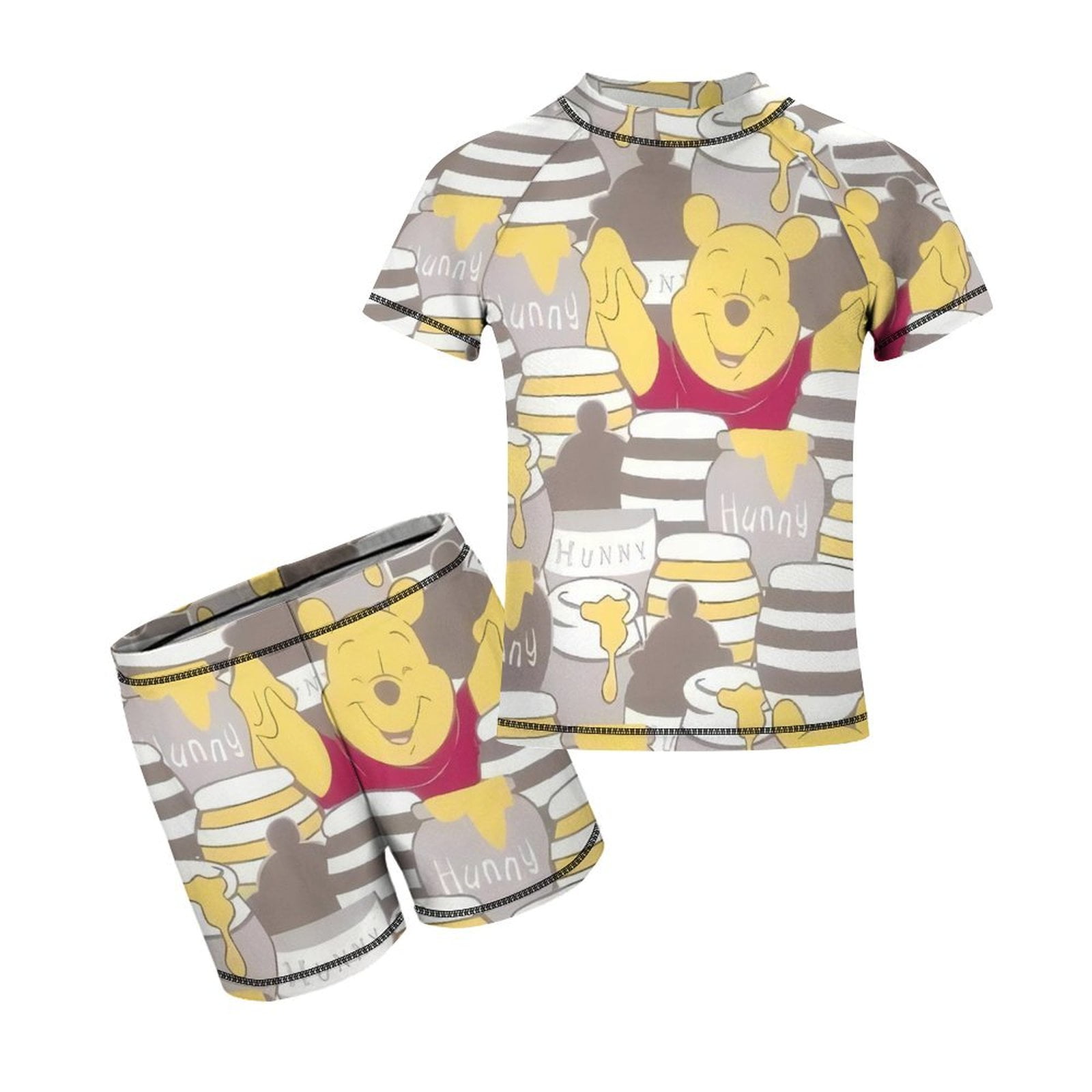 Winnie The Pooh Boys 2 piece swimsuit set short sleeve 7-9Y（120cm ...