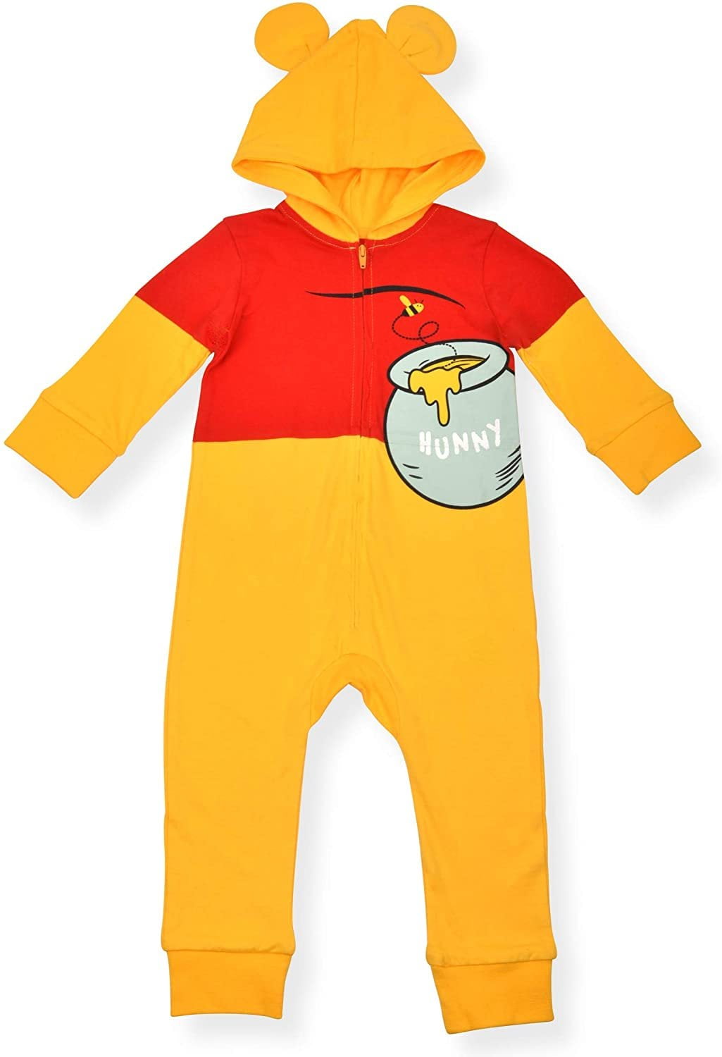 Winnie The Pooh Boys Single Roleplay Coverall Romper with Hood, Newborn ...