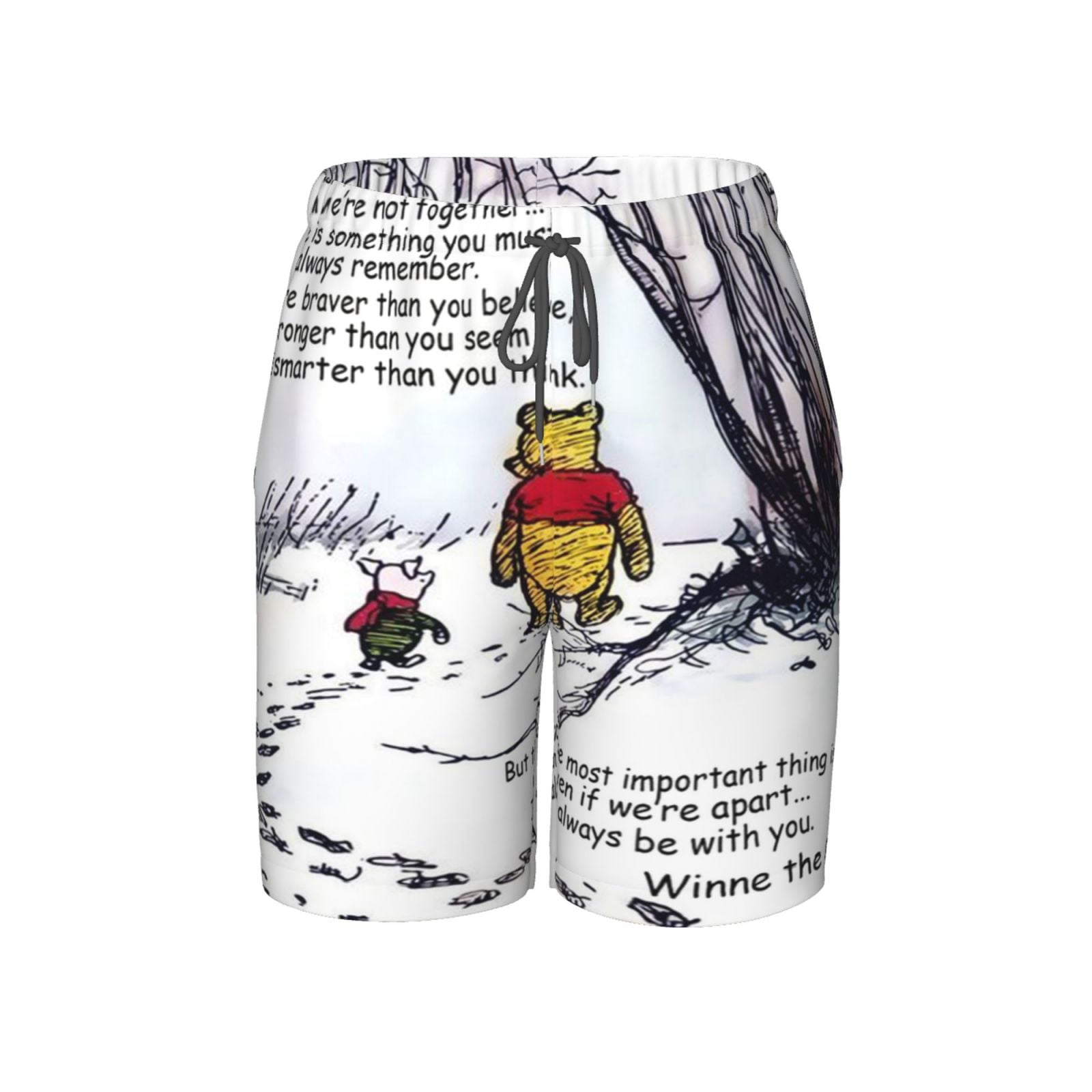 Winnie The Poo Boys Swim Trunks with Mesh Liner Bathing Suits Quick Dry ...
