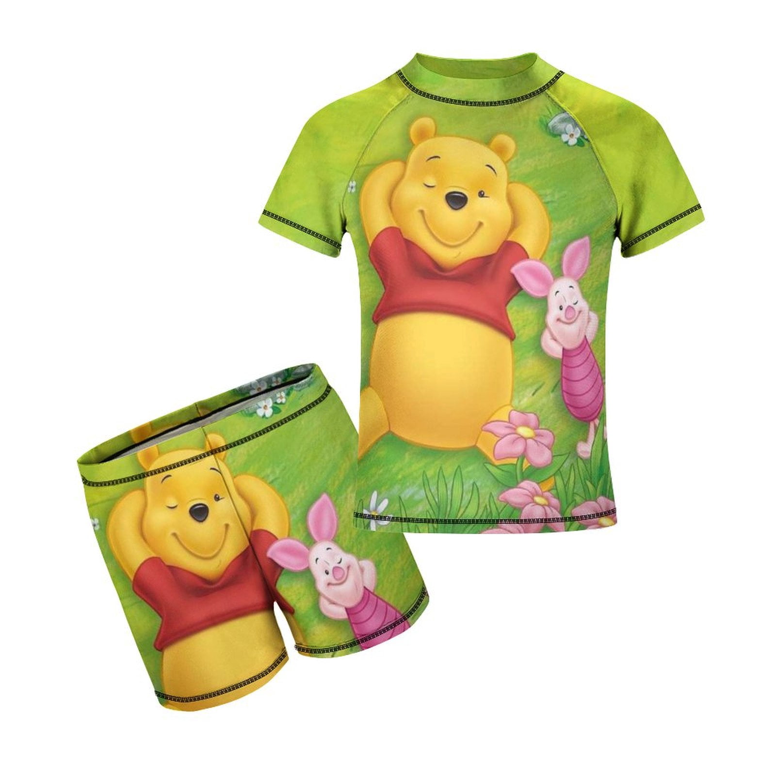Winnie The Pooh Boys Two Piece Swimsuit Kids Swimwear Set Short Sleeve ...