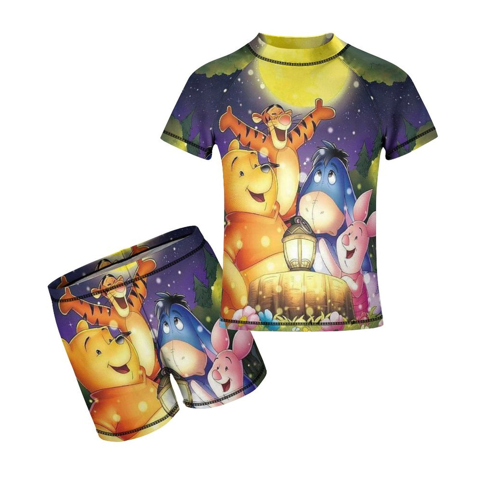Winnie The Pooh Boys Two Piece Swimsuit Kids Swimwear Set Short Sleeve ...