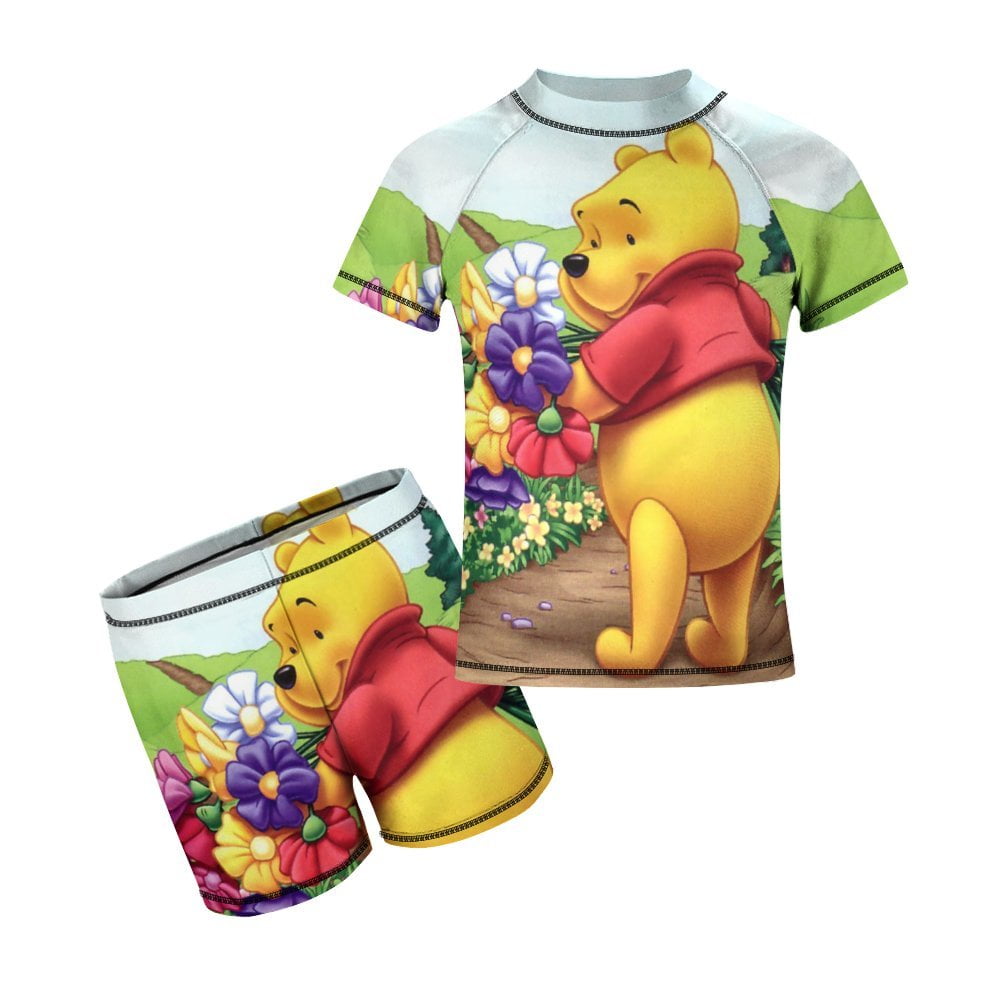 Winnie The Pooh Boys Two Piece Swimsuit Kids Swimwear Set Short Sleeve ...