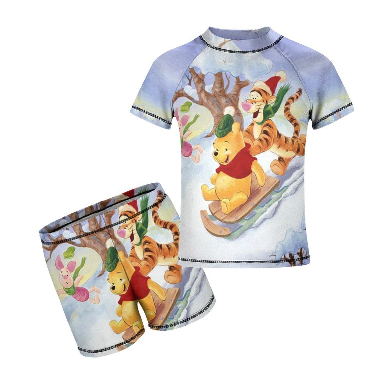 Winnie The Pooh Boys Two Piece Swimsuit Kids Swimwear Set Short Sleeve ...