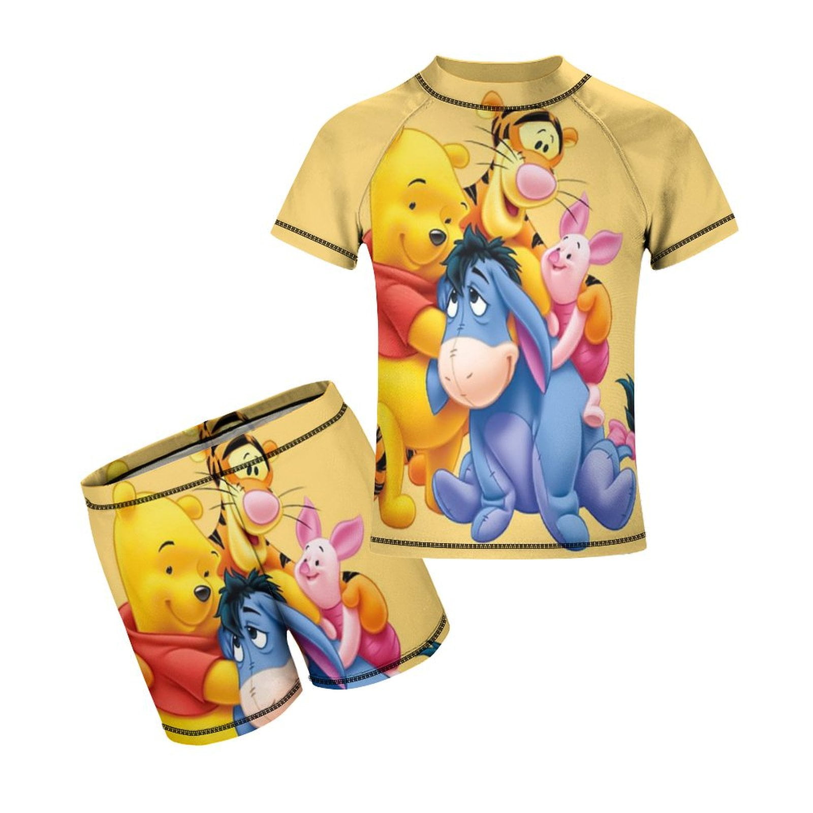 Winnie The Pooh Boys Two Piece Swimsuit Kids Swimwear Set Short Sleeve ...
