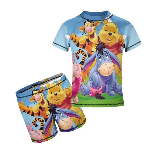 Winnie The Pooh Boys Two Piece Swimsuit Kids Swimwear Set Short Sleeve ...