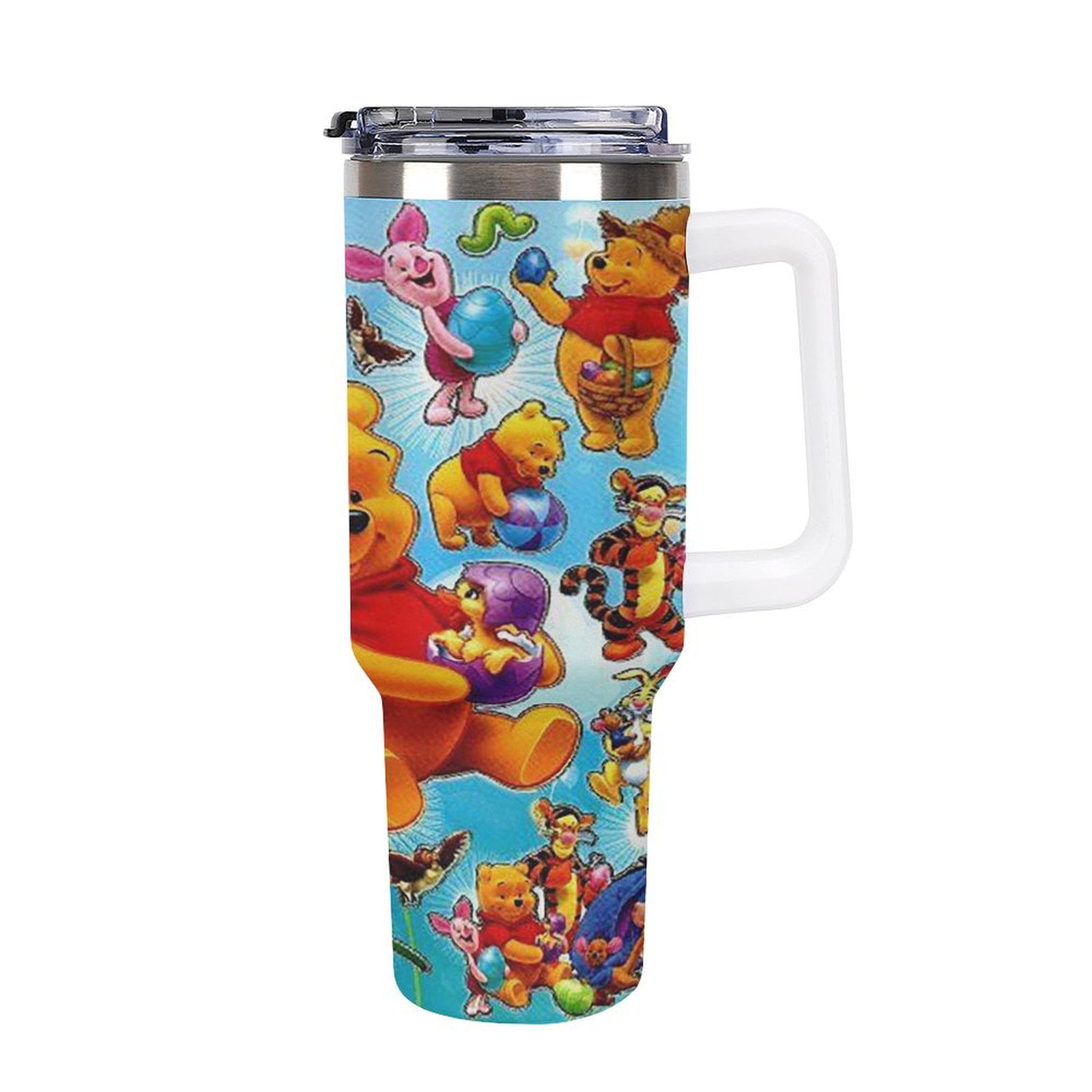 Winnie The Pooh Car Cup Tumbler with Handle & Straw 40Oz Cupholder ...