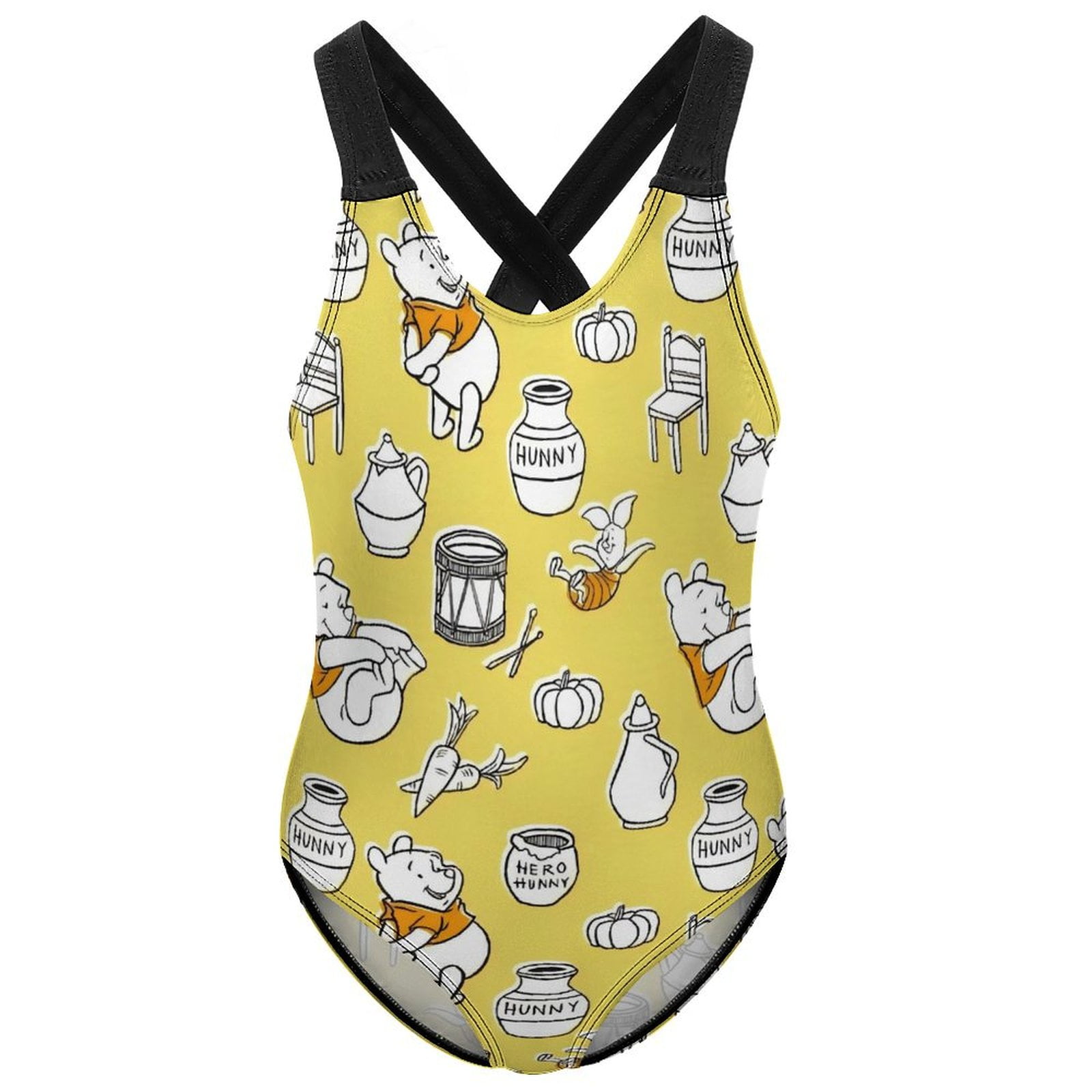 Winnie The Pooh Cartoon girls one-piece swimsuit beach swimsuit ...