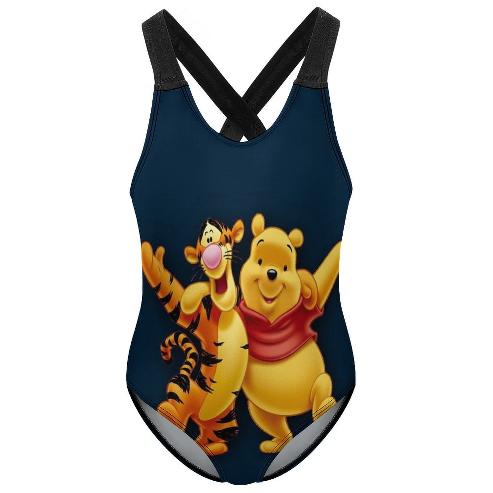 Winnie The Poo Girls Swimwear Cartoon Cross Shoulder Swimsuit Bathing ...