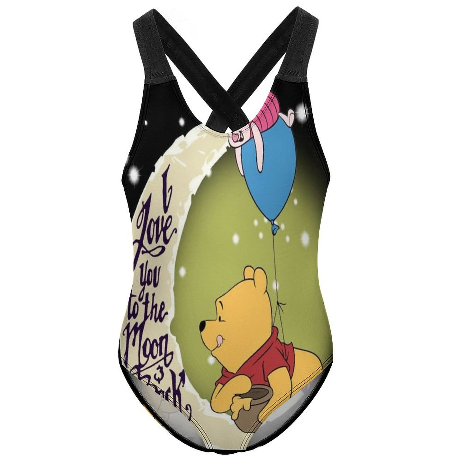 Winnie The Poo Girls Swimwear Cartoon Cross Shoulder Swimsuit Bathing ...