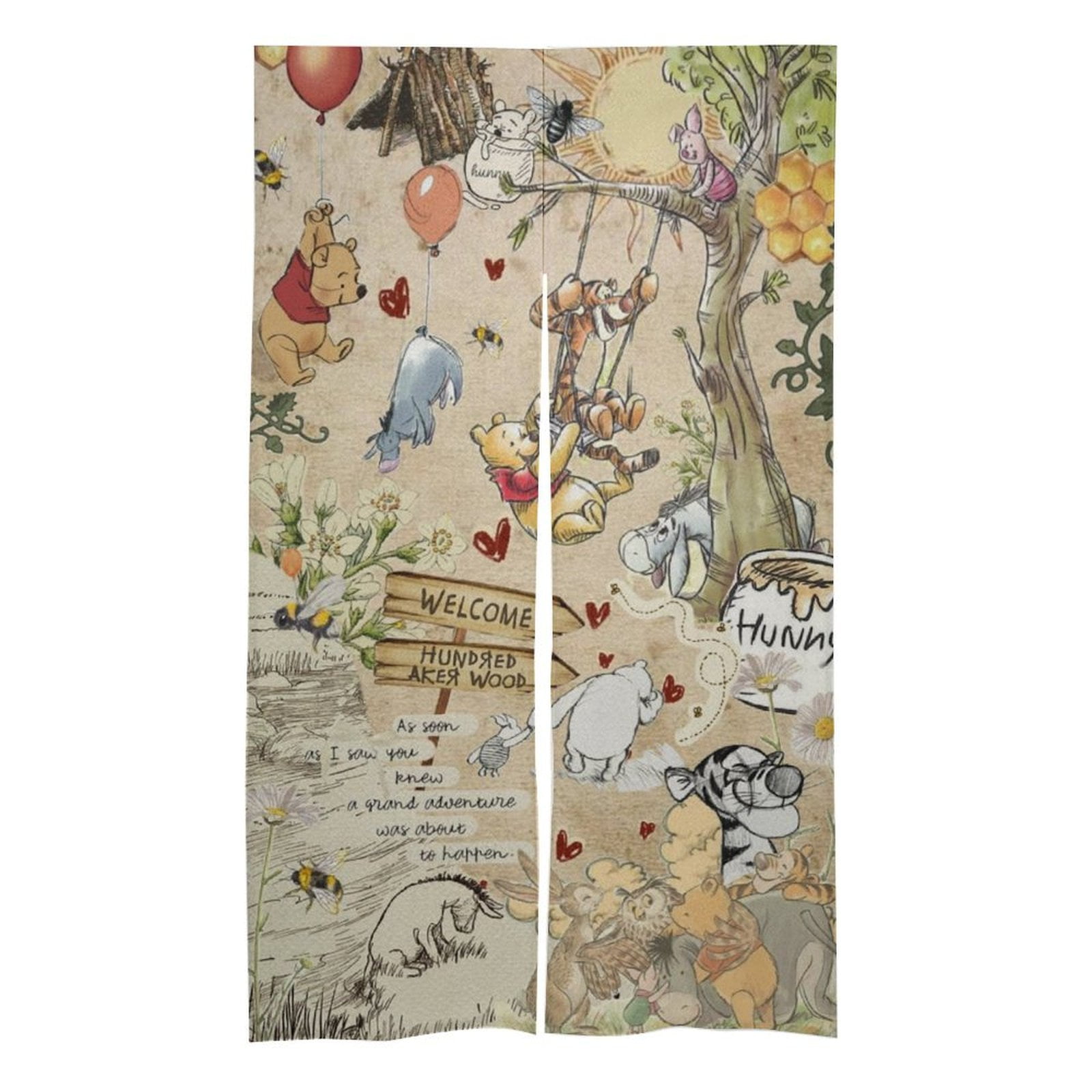 Winnie The Pooh Japanese Cool Funny Anime Cartoon Drape Split Doorway ...