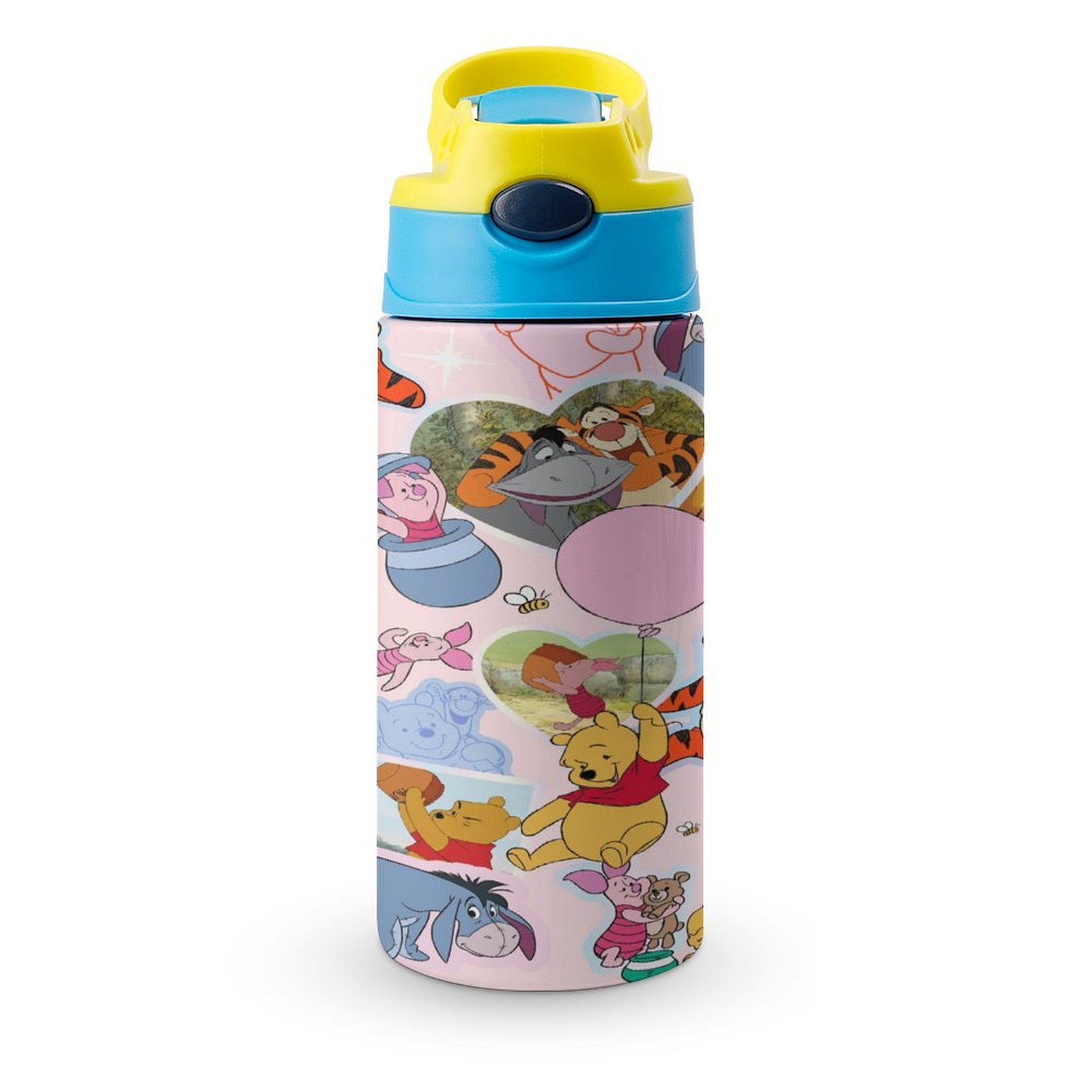 Winnie The Poo Kids Water Bottle with Straw Lid Insulated Stainless ...