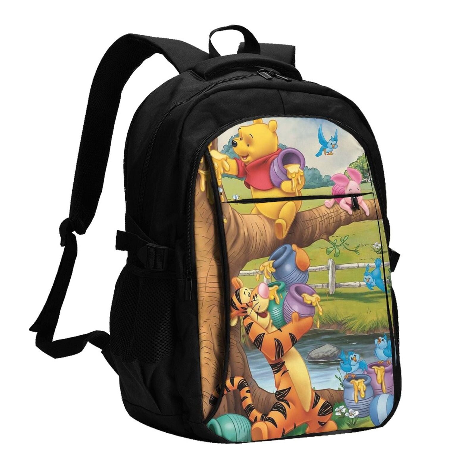 Winnie The Pooh Large Travel Laptop Backpack With Usb Charging Port ...
