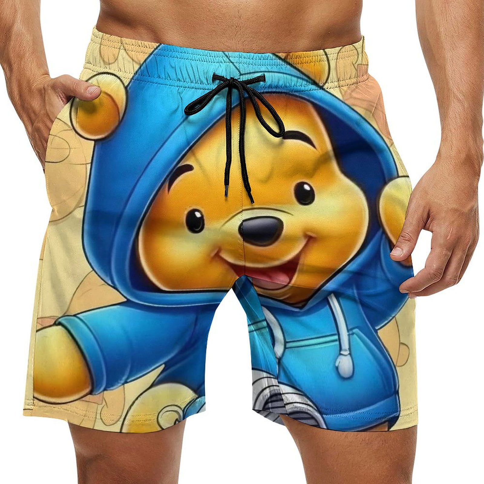 Winnie The Pooh Men's Quick Dry Swim Shorts with Mesh Lining Loose ...