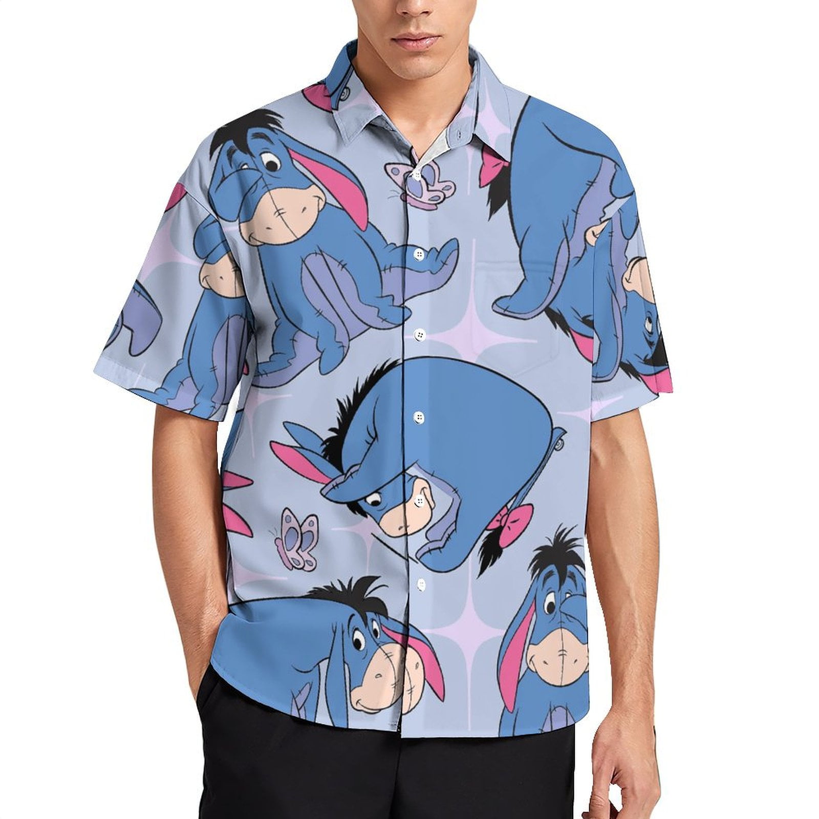 Winnie The Pooh Mens Hawaiian Shirt Short Sleeve Button Down Shirts ...