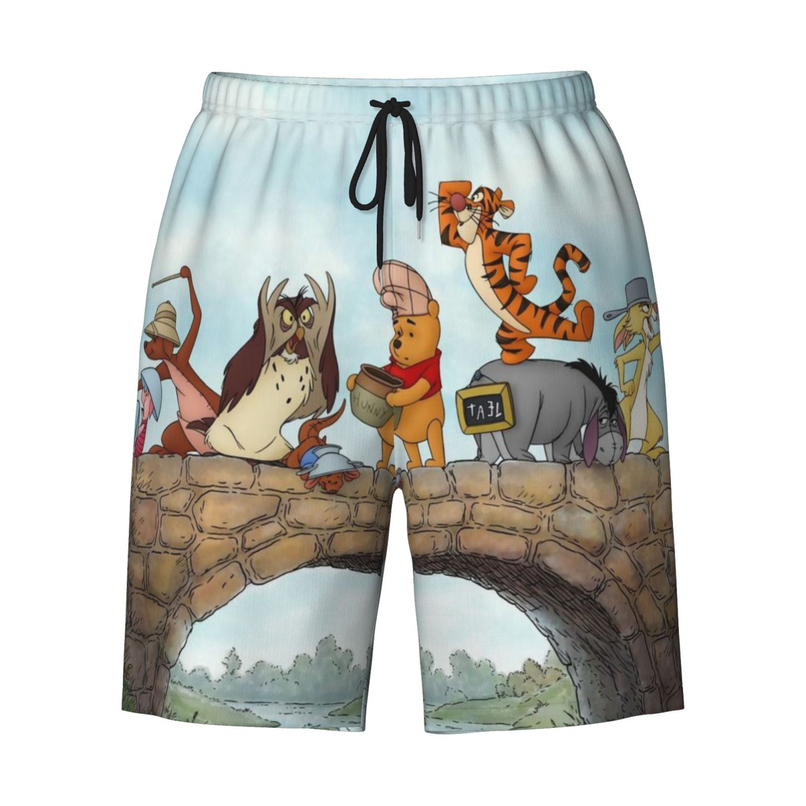 Winnie The Pooh Mens Swim Trunks Quick Dry Board Shorts with Mesh ...
