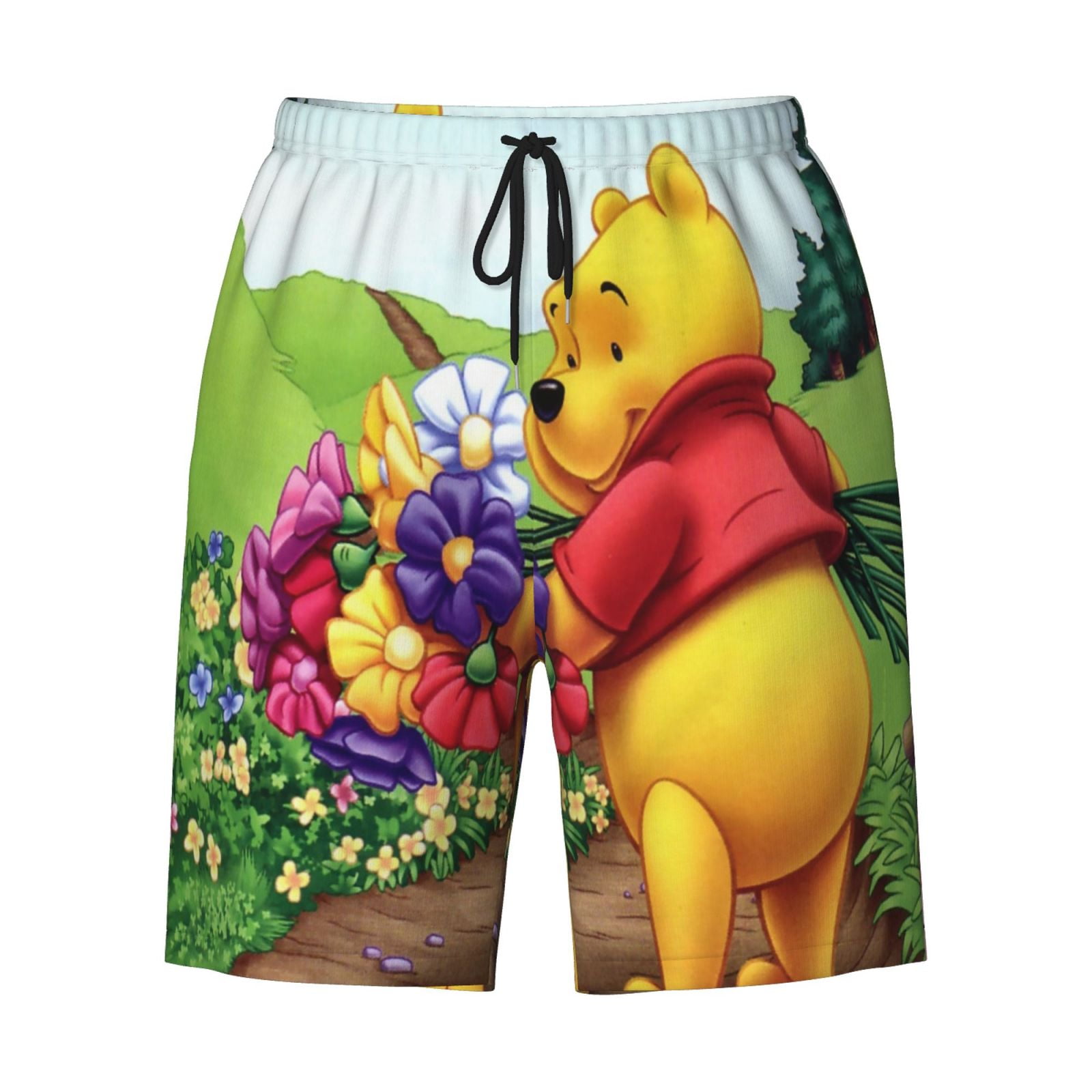 Winnie The Pooh Mens Swim Trunks Quick Dry Board Shorts with Mesh ...