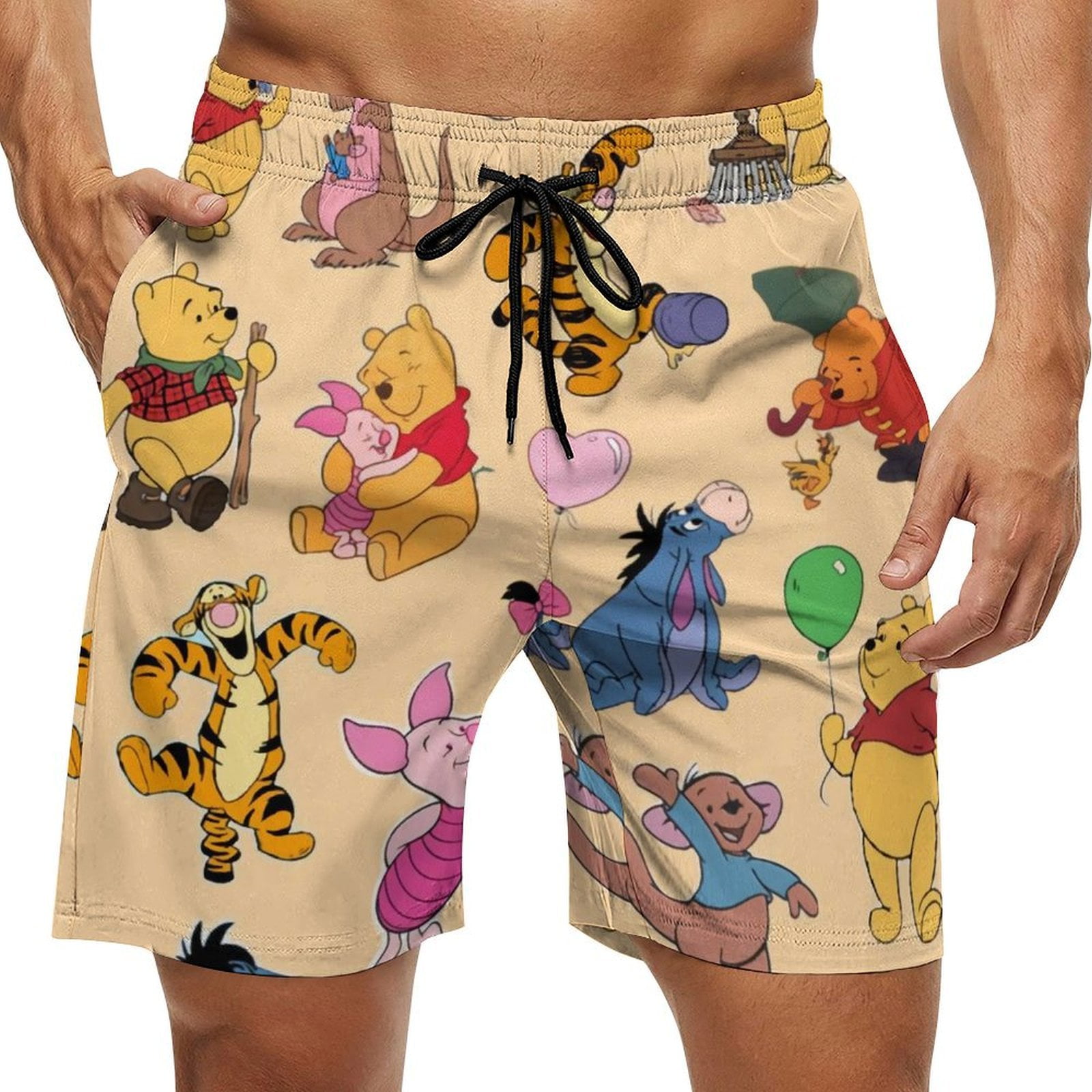 Winnie The Pooh Mens Swim Trunks with Compression Liner Quick Dry ...