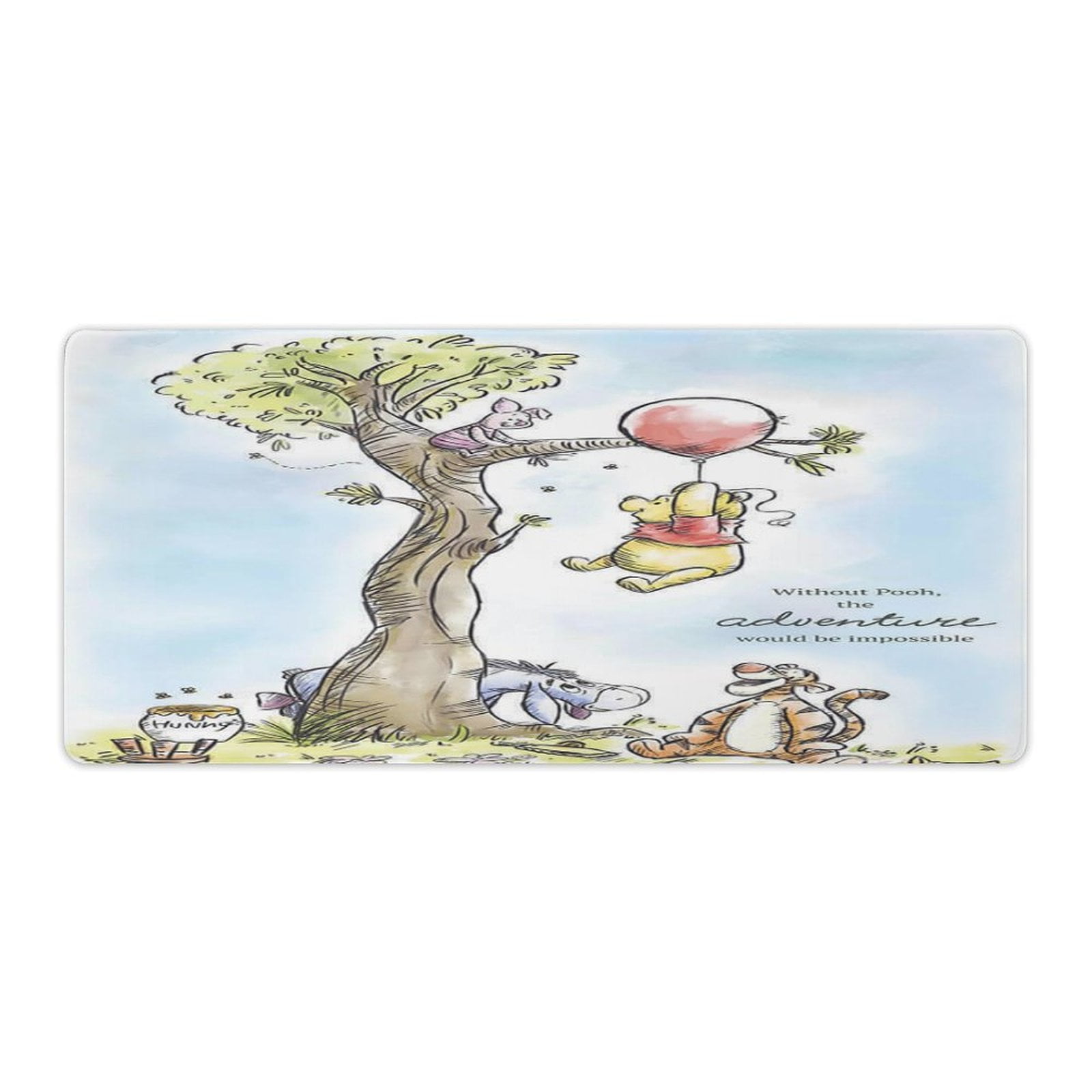 Winnie The Poo Mouse Pad with Stitched Edge Desk Mat Keyboard Pad for ...