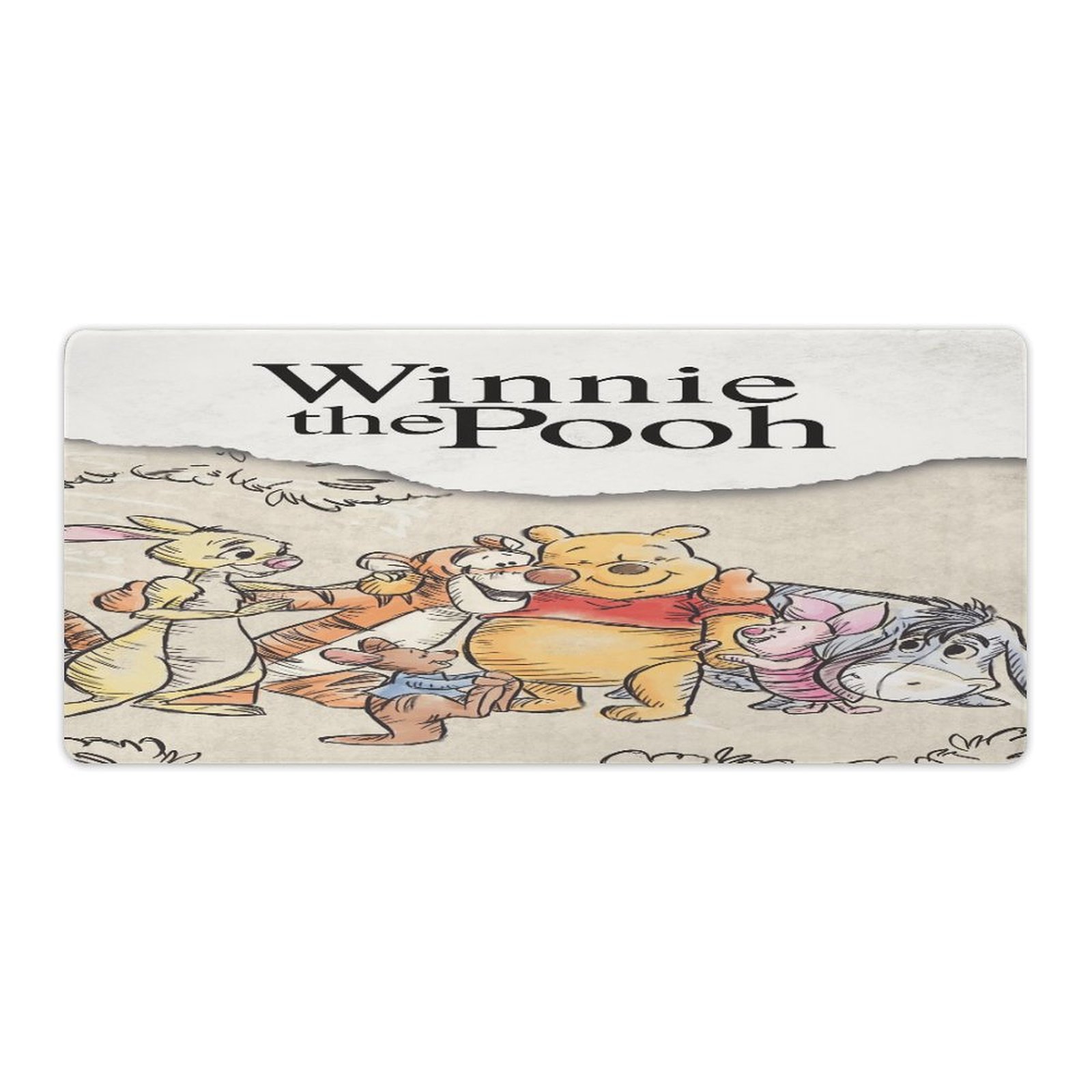 Winnie The Poo Mouse Pad with Stitched Edge Desk Mat Keyboard Pad for ...