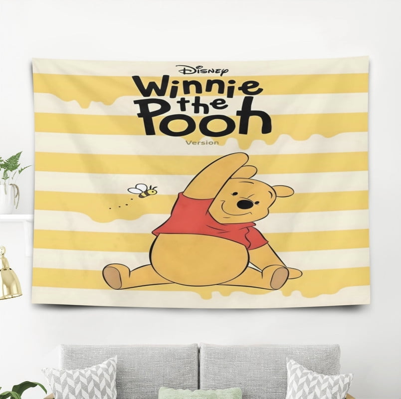 Winnie The Pooh Pattern Wall Hanging 50*60 Inches High-Quality Peach ...