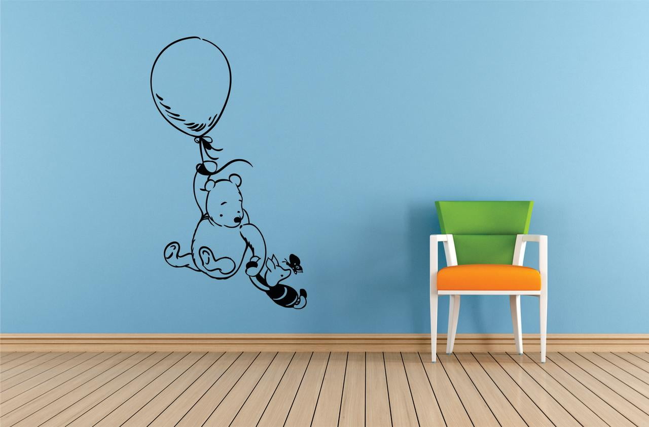 Winnie The Pooh Piglet Balloon Flying Cartoon Characters Silhouette ...