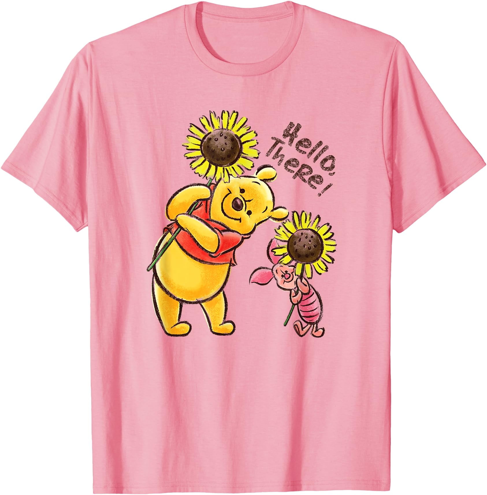 Winnie The Pooh & Piglet Hello There! Sunflowers Unisex Softstyle T ...