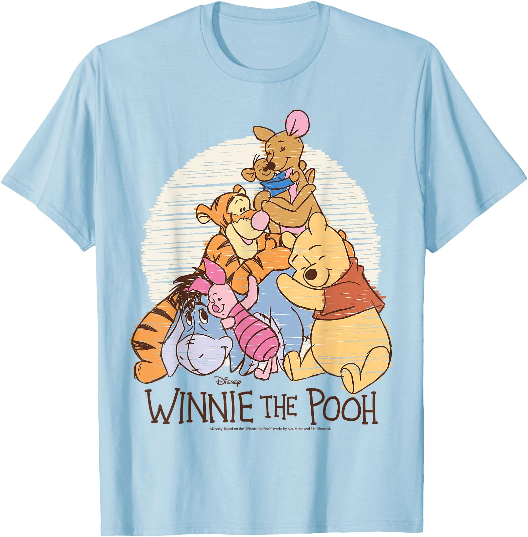 Winnie The Pooh - Pooh Eeyore Piglet Tigger Kanga Roo Hug T-Shirt for ...
