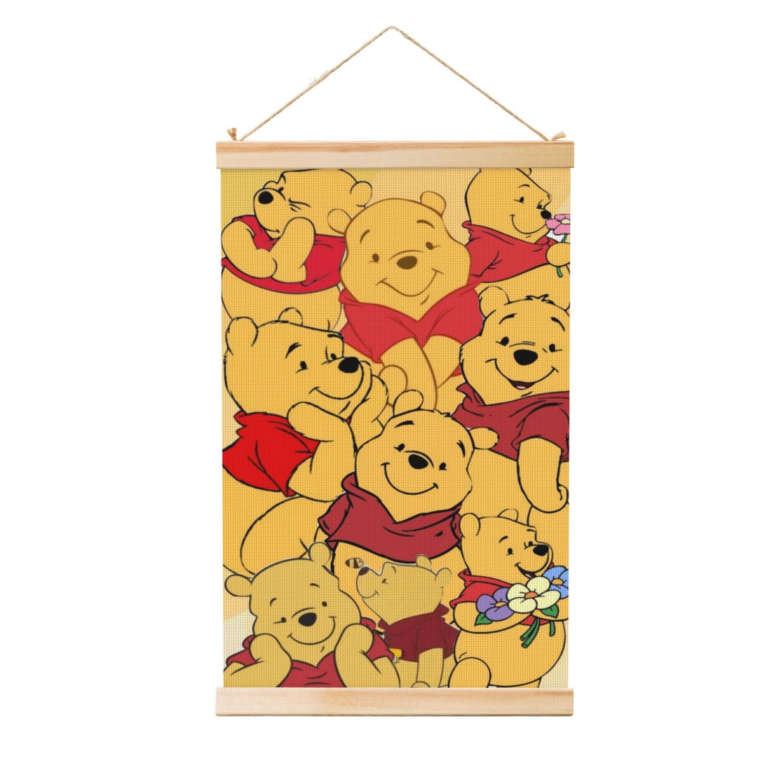 Winnie The Pooh Poster Aesthetic Canvas Wooden Shaft Wall Art Hanging ...