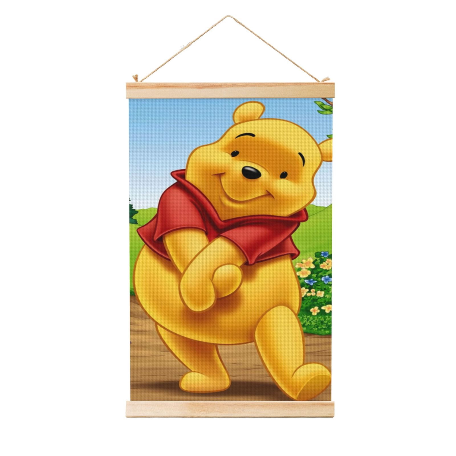 Winnie The Pooh Poster Aesthetic Canvas Wooden Shaft Wall Art Hanging ...