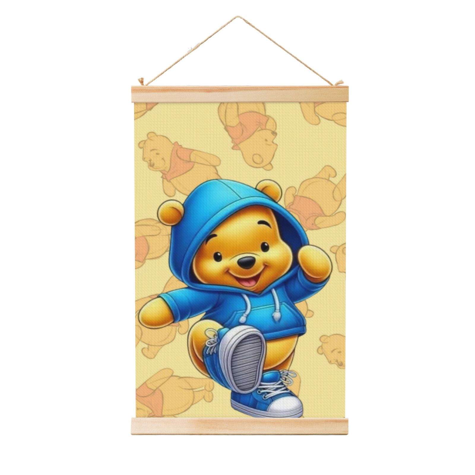 Winnie The Pooh Poster Aesthetic Canvas Wooden Shaft Wall Art Hanging ...