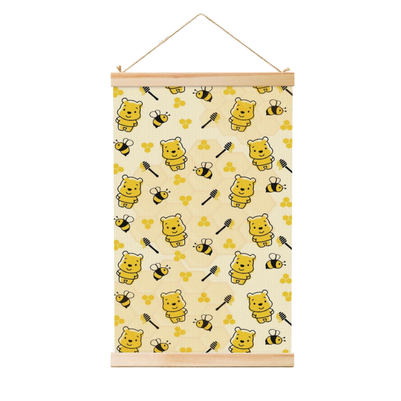 Winnie The Pooh Poster Aesthetic Canvas Wooden Shaft Wall Art Hanging ...